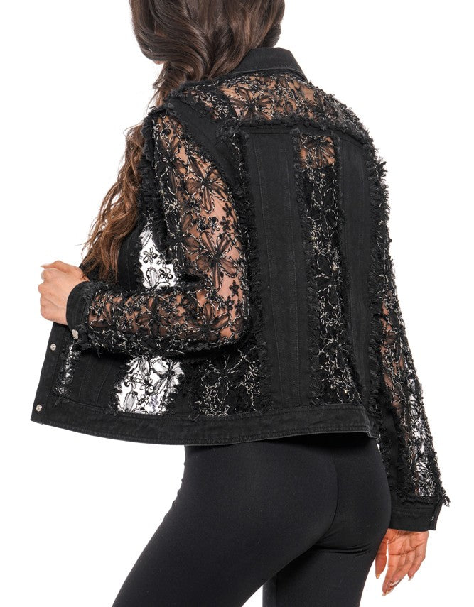 Adore Apparel - Black Denim Jacket with Floral Embroidery | Adore ...